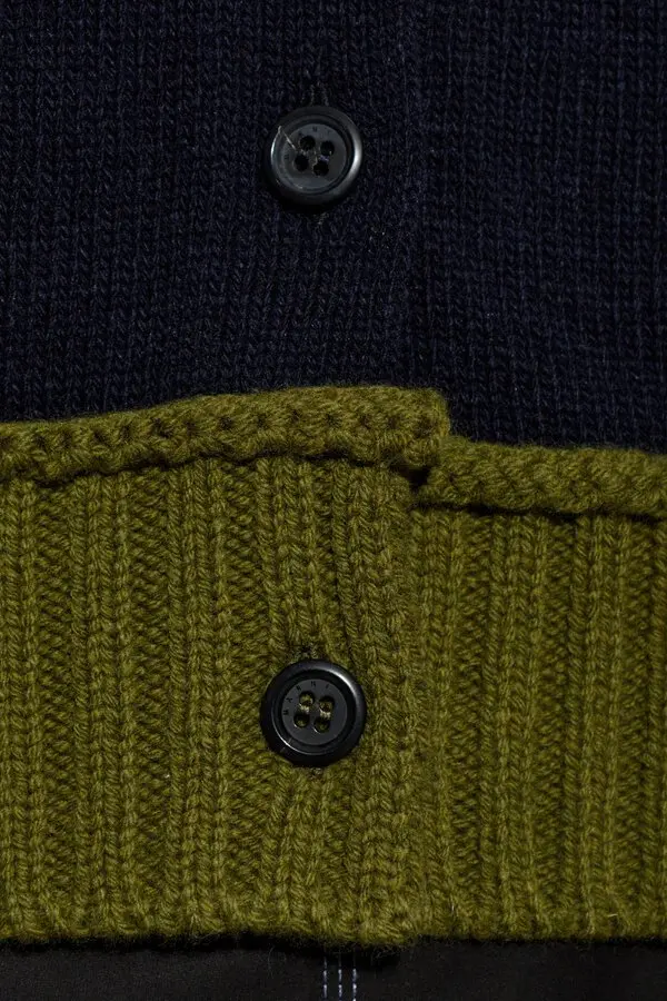 Marni Wool Cardigan With Olive Green Trim