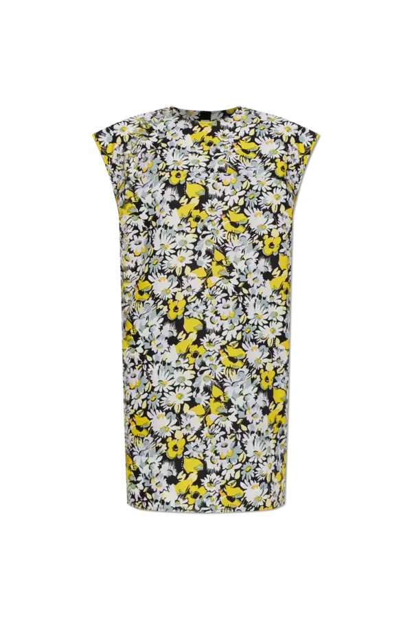 Marni Floral Print Cotton Relaxed Fit Dress