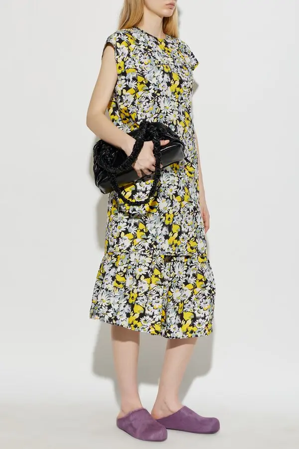 Marni Floral Print Cotton Relaxed Fit Dress