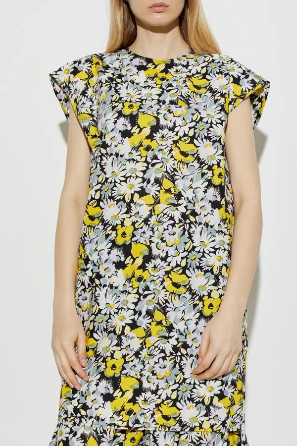 Marni Floral Print Cotton Relaxed Fit Dress