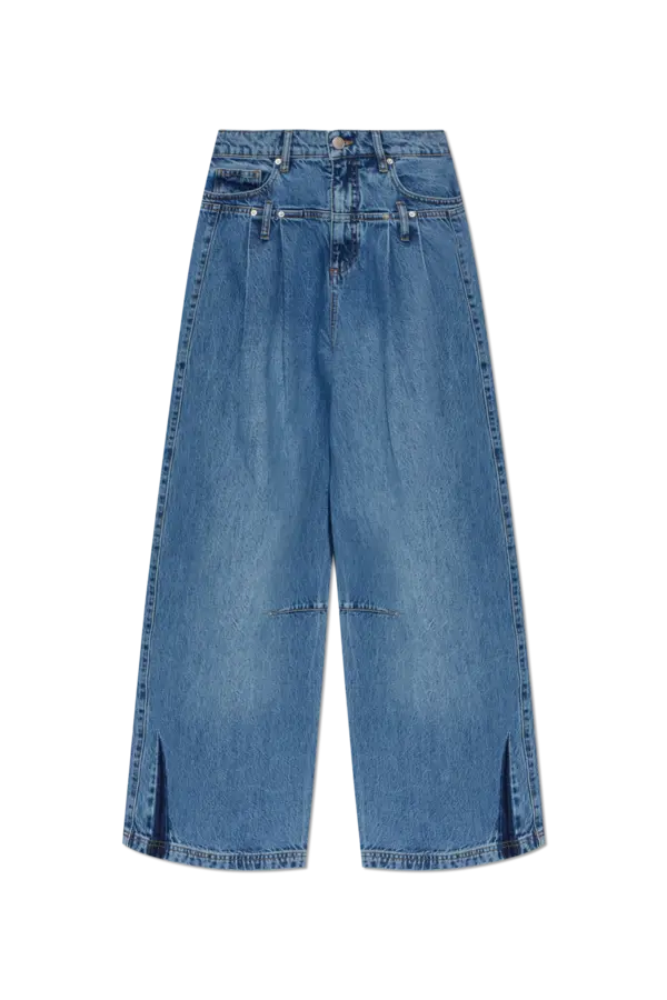 Munthe Nezzasin Wide-leg Jeans With Front Slits
