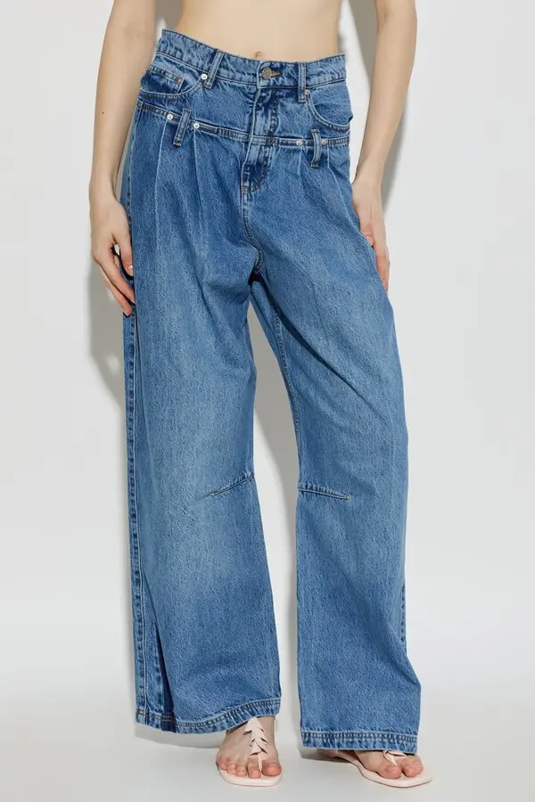 Munthe Nezzasin Wide-leg Jeans With Front Slits