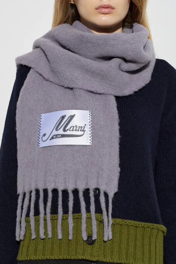 Marni Scarf With Fringes - Grey