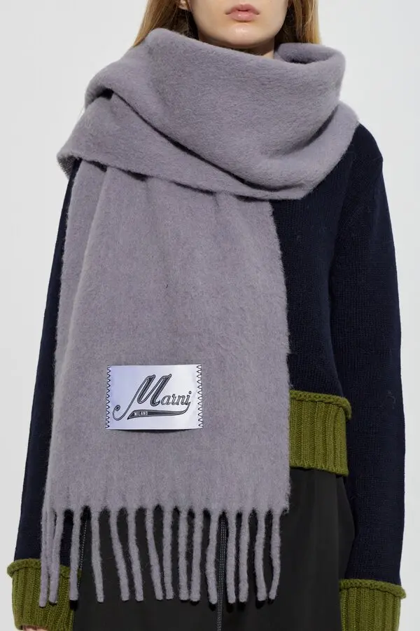 Marni Scarf With Fringes - Grey