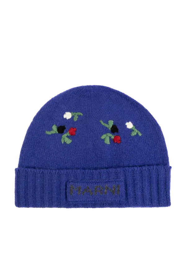 Marni Embroidered Beanie - Blue