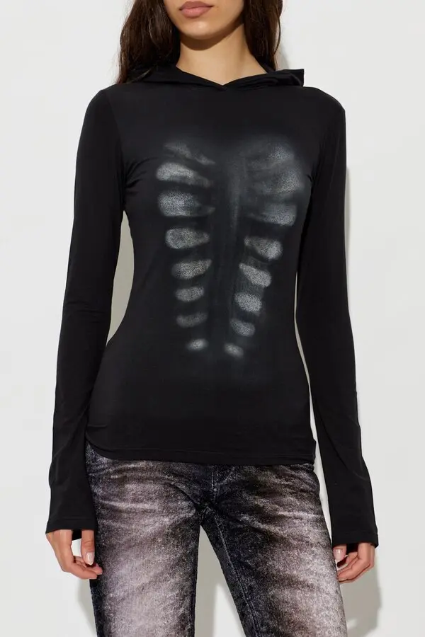 AVAVAV Hooded Top With X-ray Rib Graphic