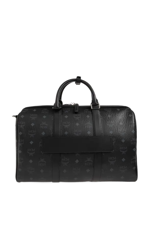 Mcm Ottomar Leather Monogram Travel Bag - Black