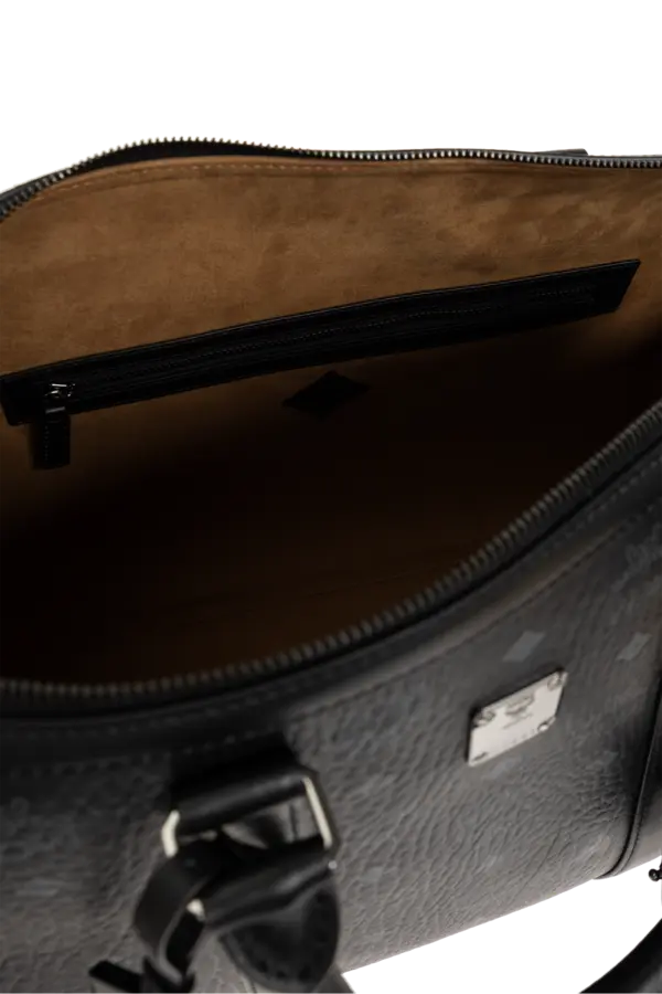 Mcm Ottomar Leather Monogram Travel Bag - Black
