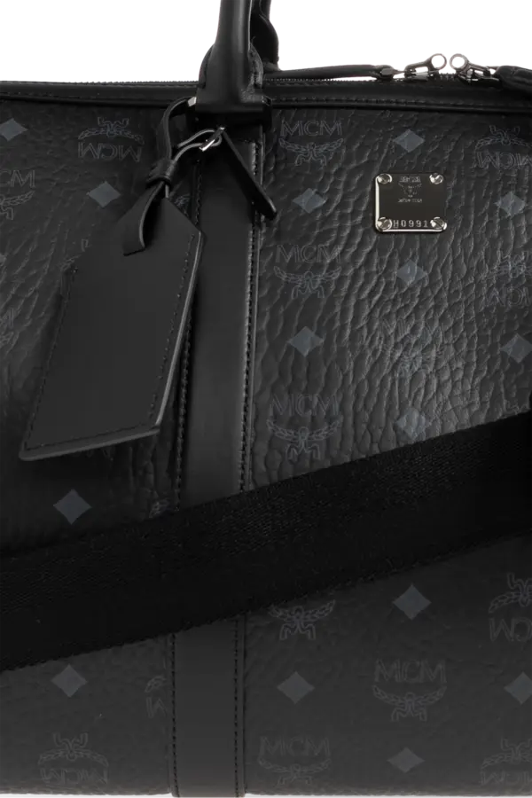 Mcm Ottomar Leather Monogram Travel Bag - Black