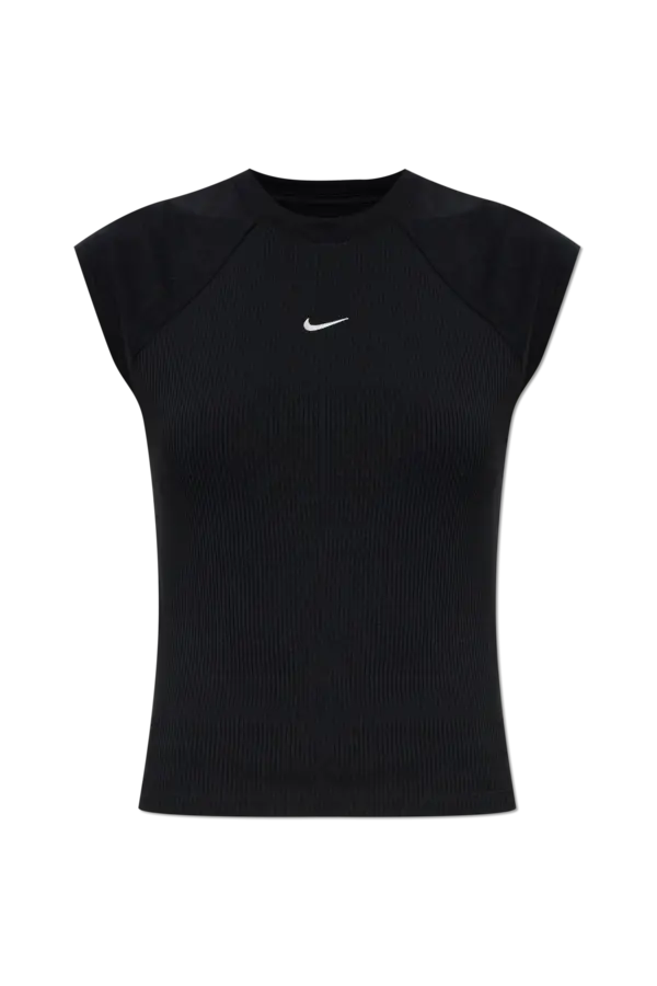 Nike Ribbed Knit Top With Contrast Logo