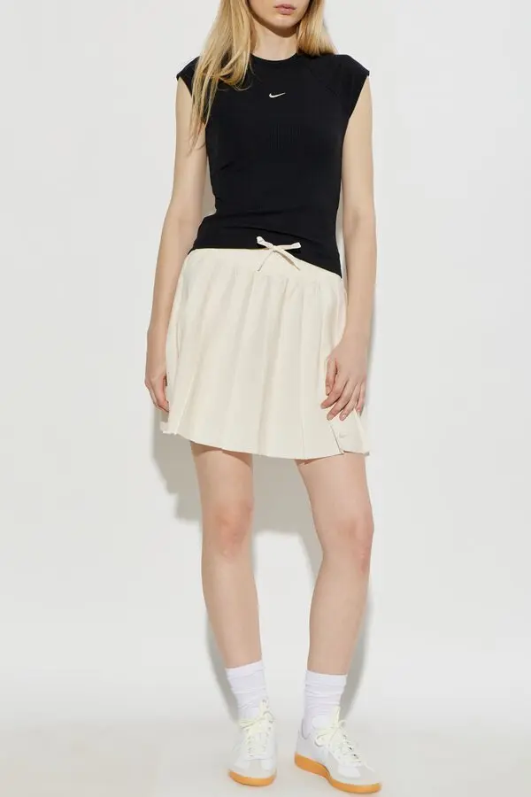 Nike Ribbed Knit Top With Contrast Logo