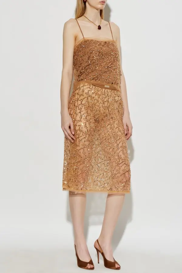 Munthe Nannali" Sequined Mesh Top