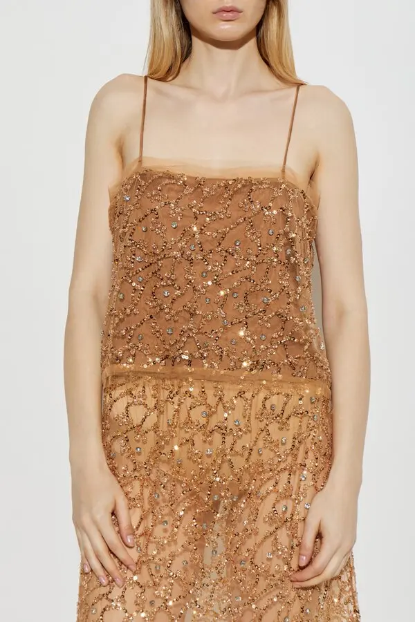 Munthe Nannali" Sequined Mesh Top