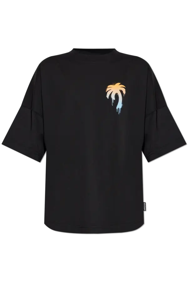 Palm Angels T-shirt With Print - Black