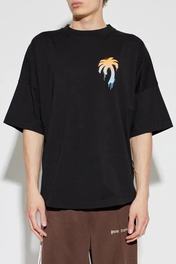 Palm Angels T-shirt With Print - Black