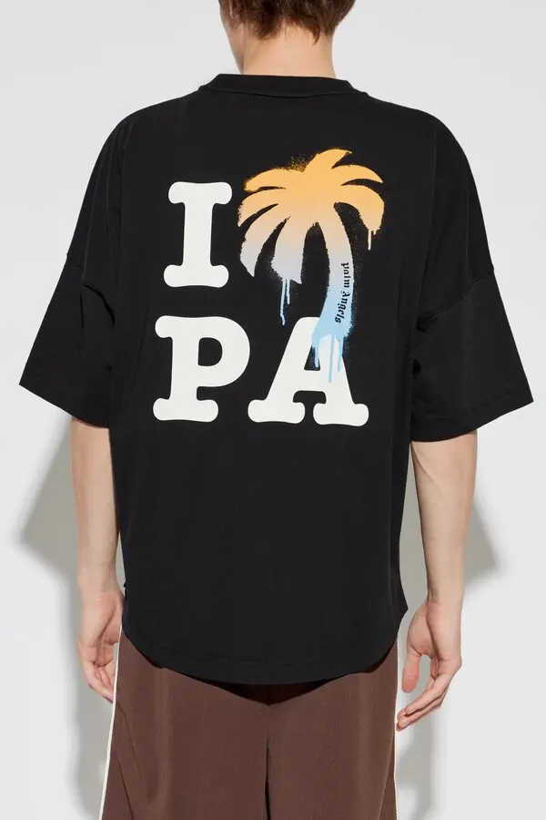 Palm Angels T-shirt With Print - Black