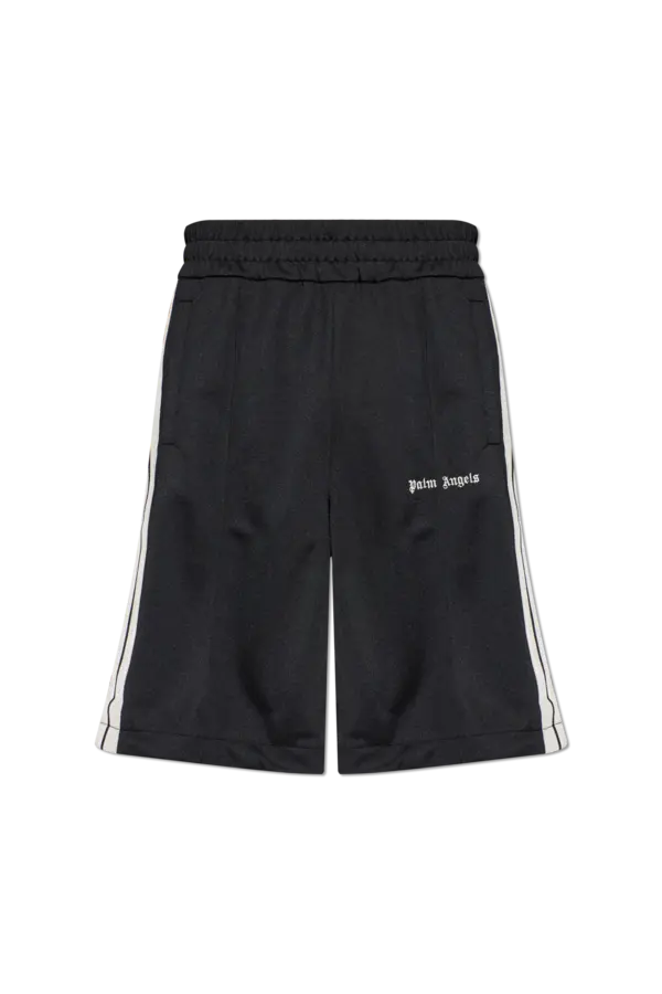 Palm Angels Logo Detail Knee Length Shorts - Black