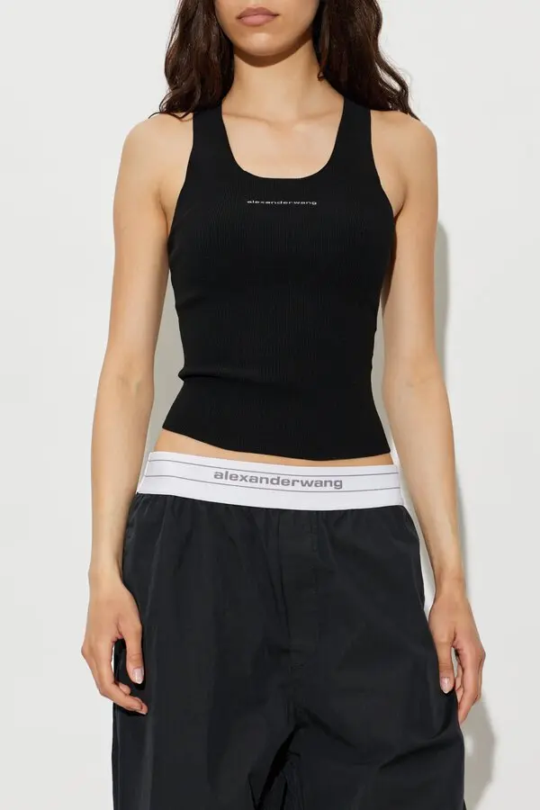 Alexander Wang Ribbed Knit Logo Tank