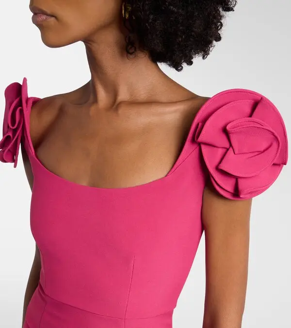 Roland Mouret Floral Appliqué Bustier Dress