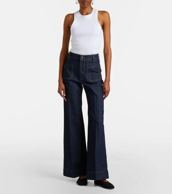 Victoria Beckham Alina Wide-leg Jeans - Blue