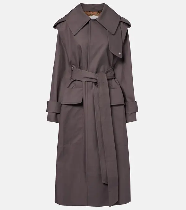 Victoria Beckham Philippa Cotton Trench Coat - Grey