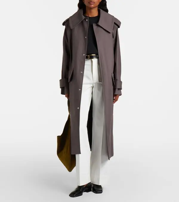 Victoria Beckham Philippa Cotton Trench Coat - Grey