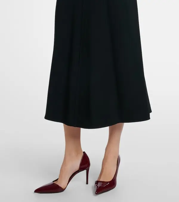 Victoria Beckham Cady Midi Dress In Dark Ocean - Black