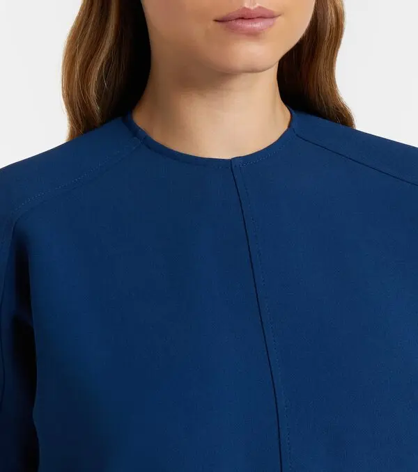 Victoria Beckham Cady Midi Dress In Dark Ocean - Blue