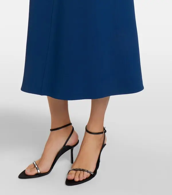 Victoria Beckham Cady Midi Dress In Dark Ocean - Blue