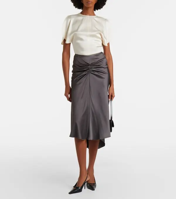Victoria Beckham Bela Midi Skirt - Grey