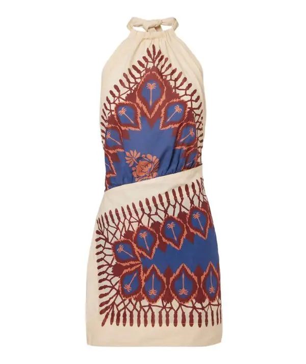 Johanna Ortiz Printed Cotton Minidress - Blue