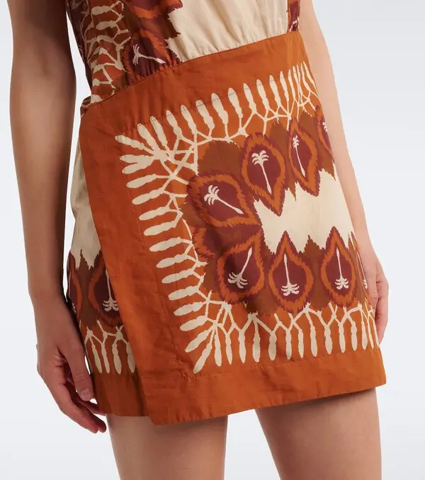 Johanna Ortiz Printed Cotton Mini Dress - Multicoloured