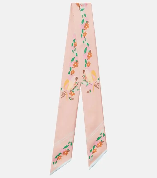 Chloé Printed Silk Scarf - Pink