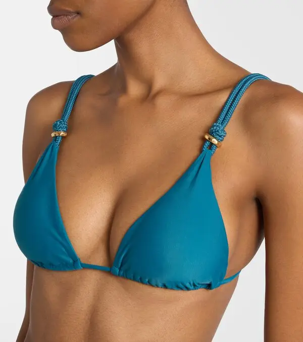 VIX PAULA HERMANNY Triangle Bikini Top With Adjustable Straps - Blue