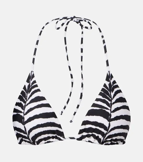 VIX PAULA HERMANNY Tri Zebra-print Bikini Top - Black