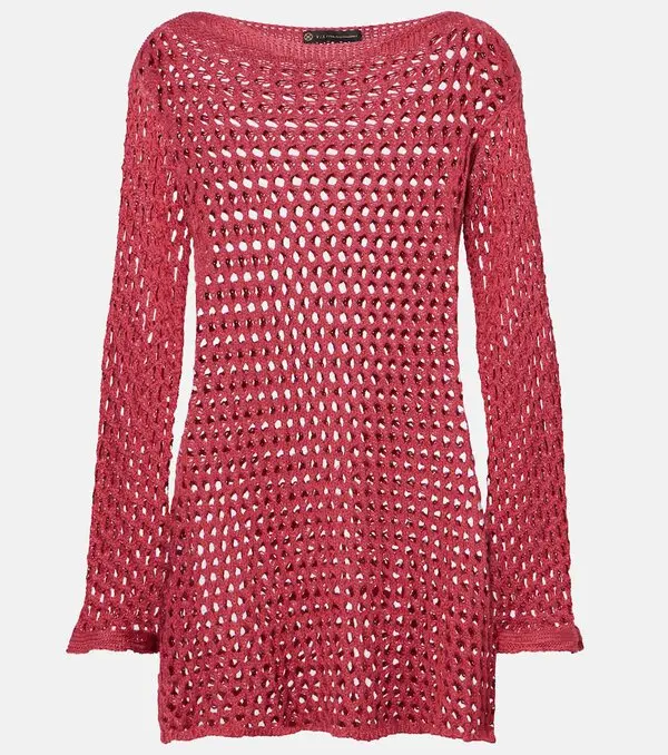 VIX PAULA HERMANNY Belle Open-knit Beach Cover-up - Red
