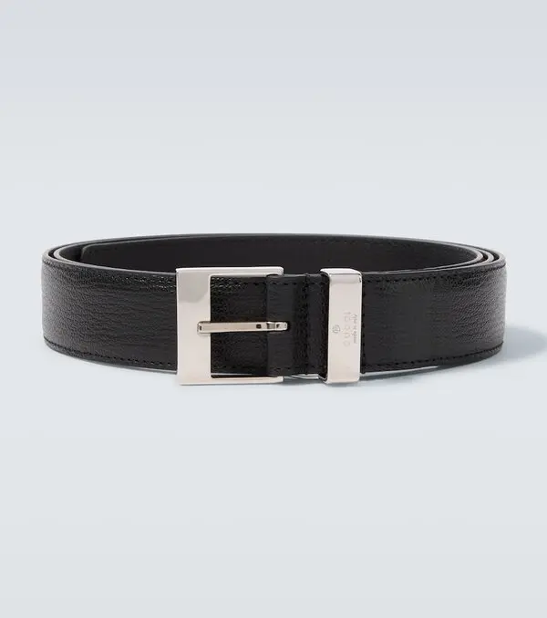 Gucci Leather Belt With Silver Hardware - Black