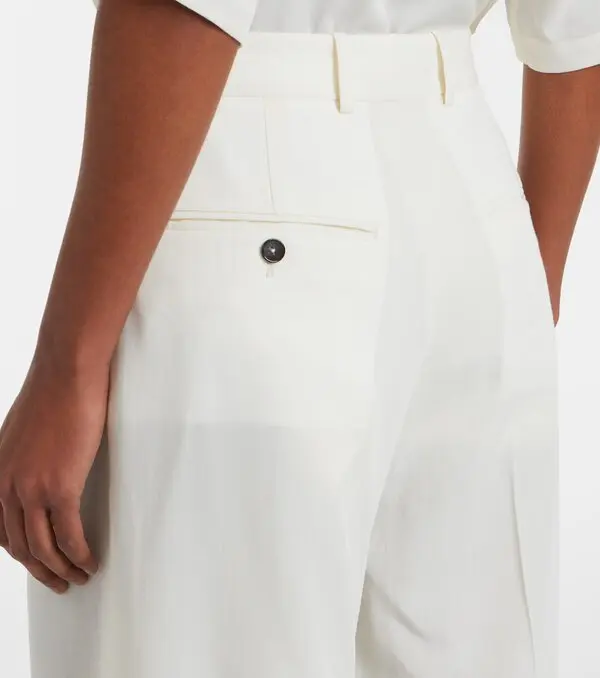 TOTEME Semi-sheer Bermuda Shorts - White