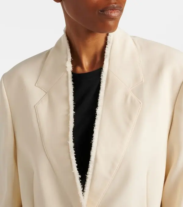 TOTEME Distressed Wool Blazer - White