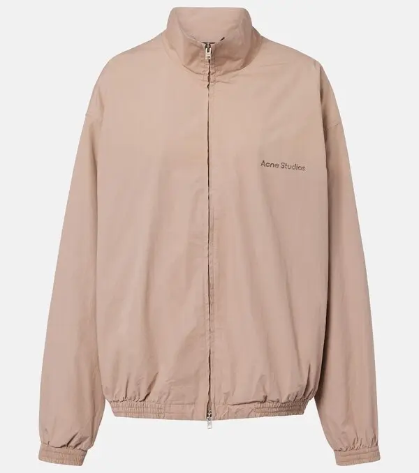 Acne Studios Logo Cotton Poplin Jacket - Beige
