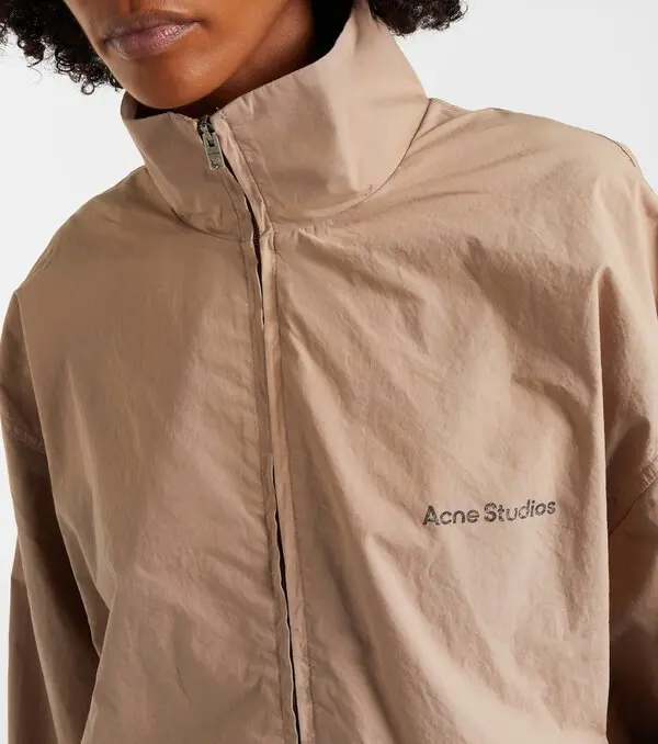 Acne Studios Logo Cotton Poplin Jacket - Beige