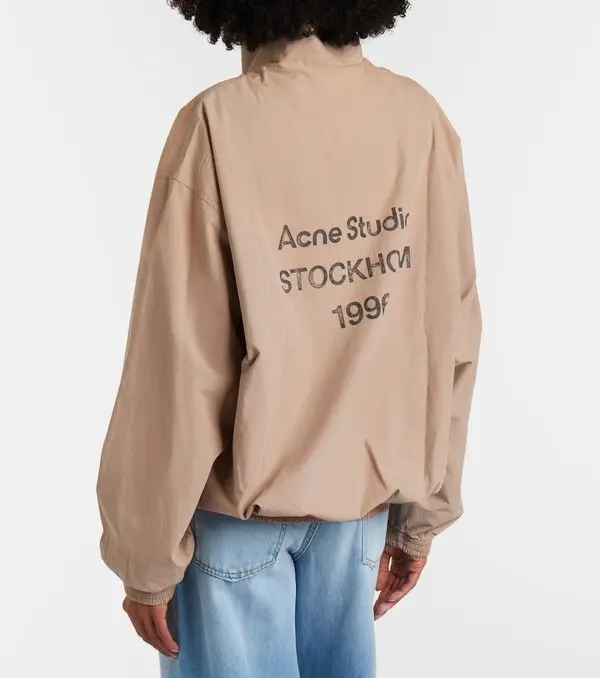 Acne Studios Logo Cotton Poplin Jacket - Beige
