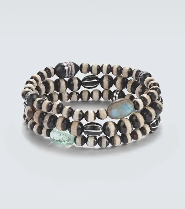 Ileana Makri Set Of 3 Gemstone Beaded Bracelets - Multicoloured