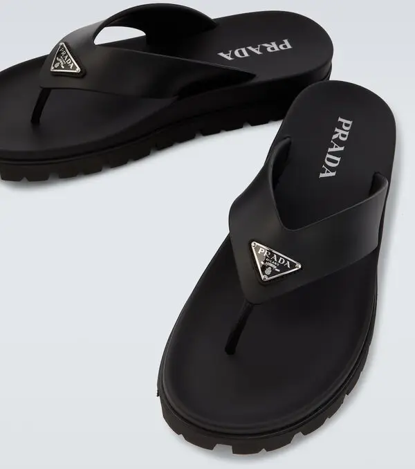 Prada Rubber Thong Sandals