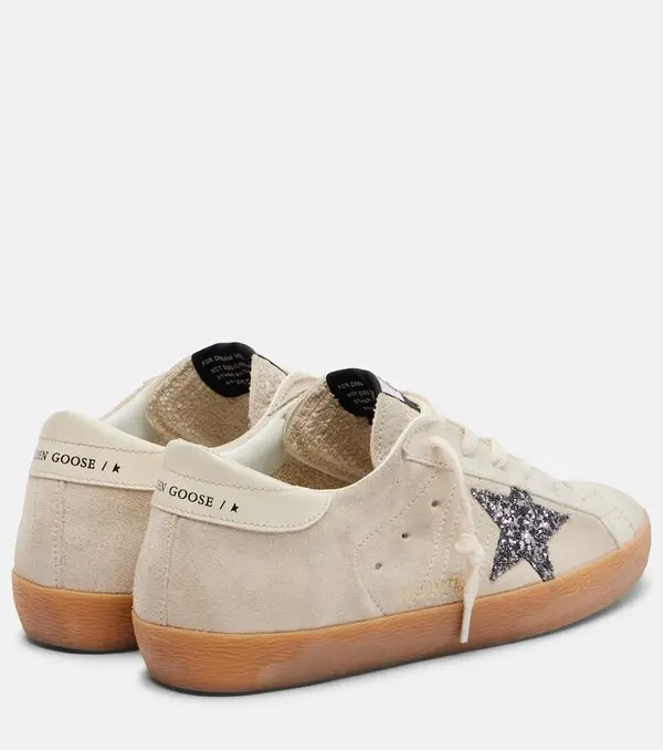 GOLDEN GOOSE Super-star Glitter Suede Sneakers