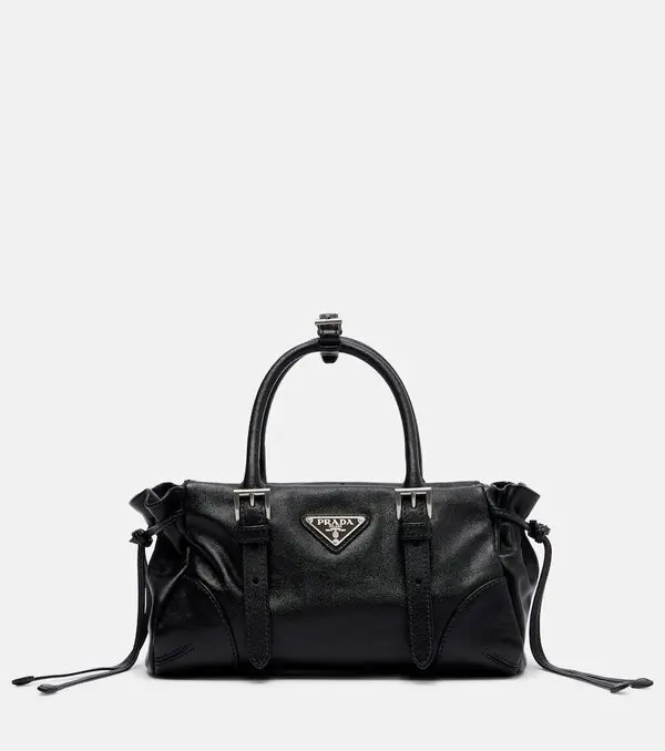 Prada Bonnie Small Leather Top-handle Bag - Black