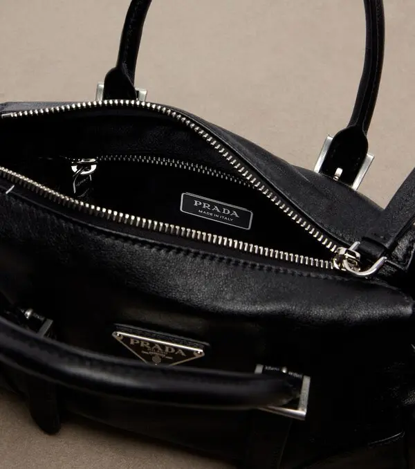 Prada Bonnie Small Leather Top-handle Bag - Black
