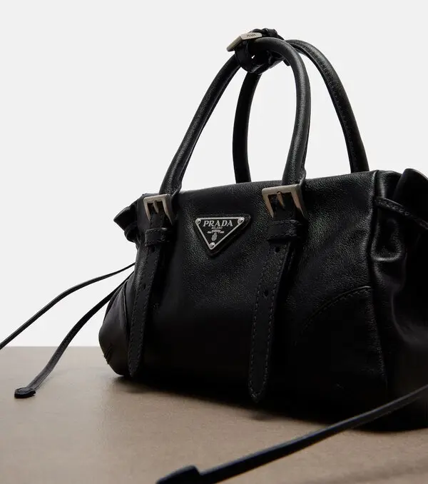 Prada Bonnie Small Leather Top-handle Bag - Black