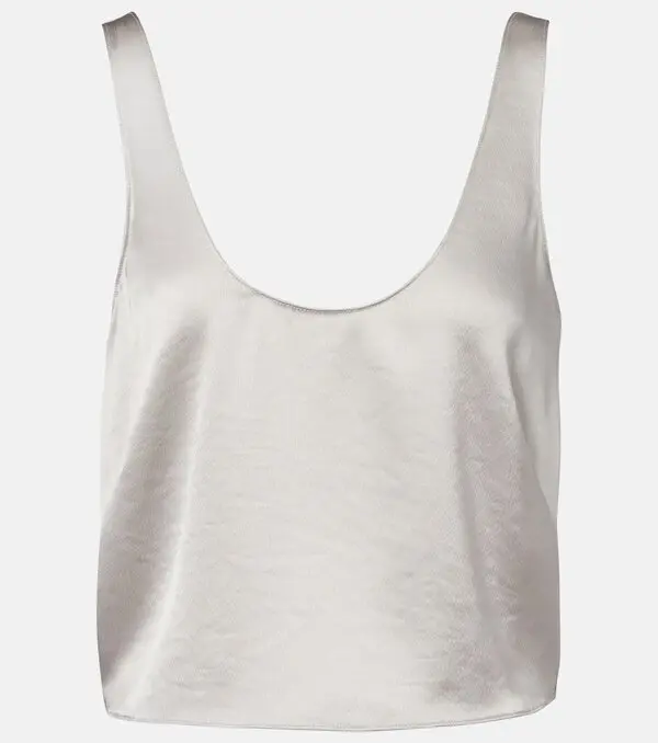 LESET Barb Satin Tank Top - Grey