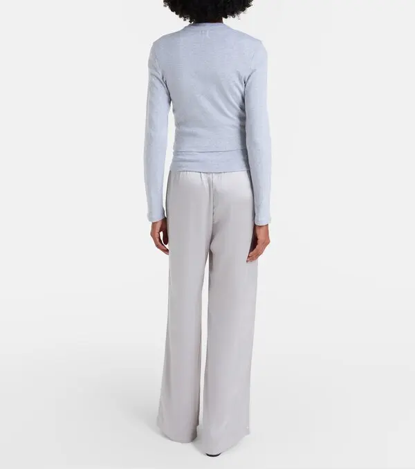 LESET Satin Wide-leg Pants
